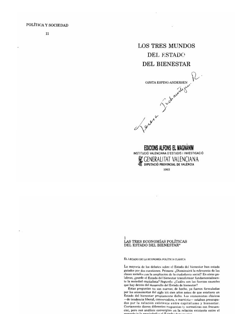 Esping-Andersen - Los Tres Mundos Del Estado de Bienestar (1-3) | PDF ...