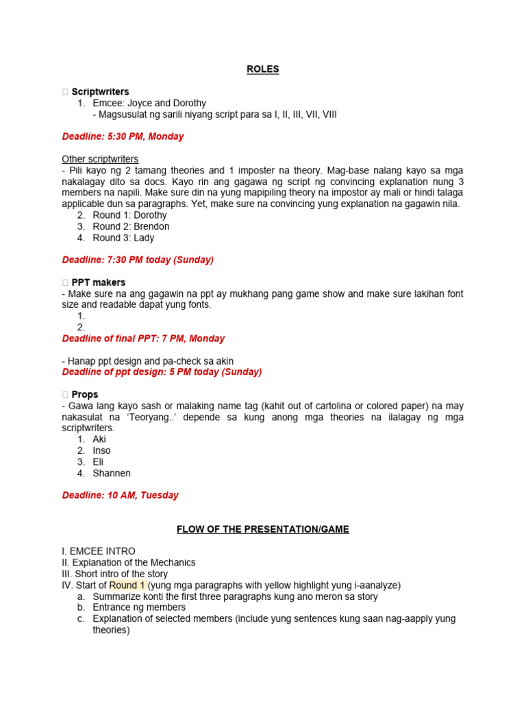 Game Show Script for Literary Theories | PDF