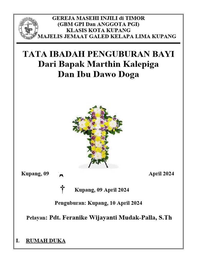 Tata Ibadah Penguburan Bayi Kristen | PDF
