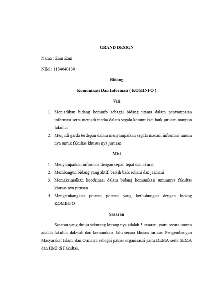 Grand Design Azam - Kominfo | PDF