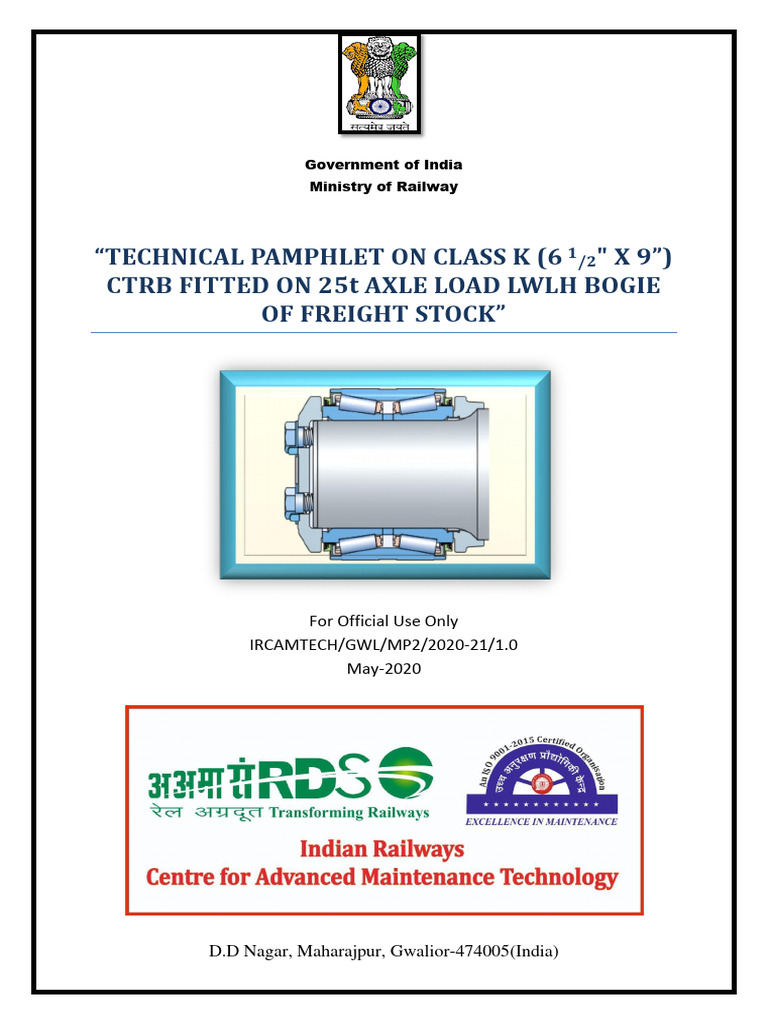 Final Pamphlet Class K CTRB | PDF | Bearing (Mechanical) | Lubricant