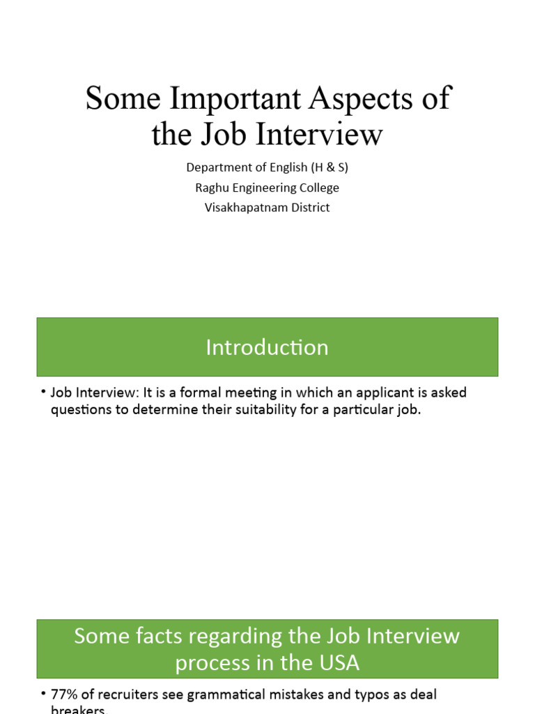 Job Interview Presentation | PDF | Job Interview | Recruitment