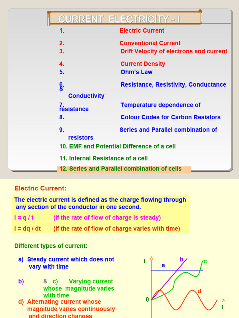 Current Electricity | PDF | Electric Current | Electrical Resistivity And Conductivity