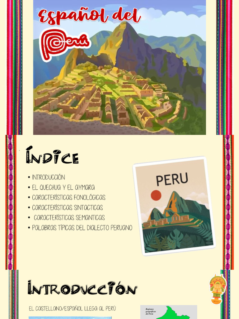 Características del Español Peruano | PDF | Cocina, comidas y vino ...