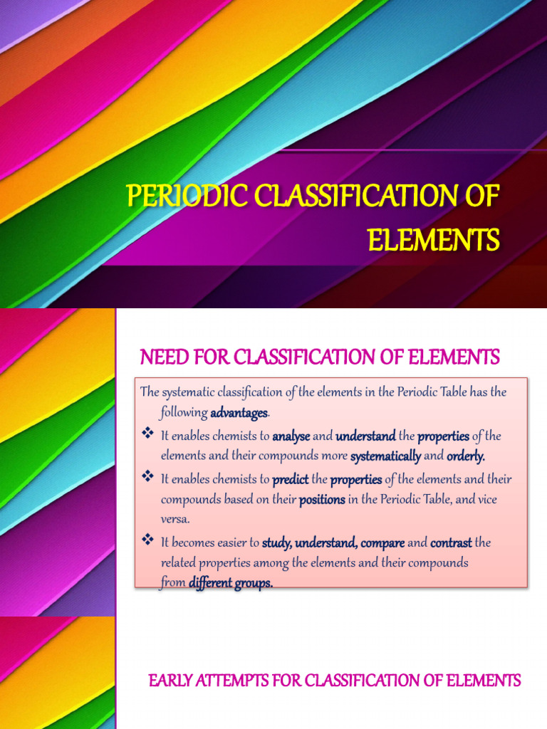 Periodic Classification of Elements | PDF | Periodic Table | Chemical Elements