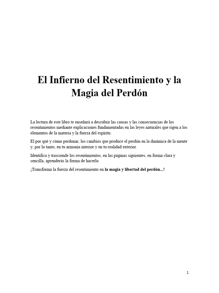 El Infierno Del Resentimiento y La Magia Del Perdón | PDF | Amor | Mente