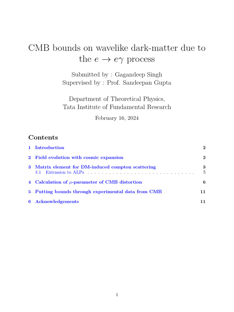 Wavelike Dark Matter Signatures in CMB | PDF | Cosmic Microwave Background | Dark Matter