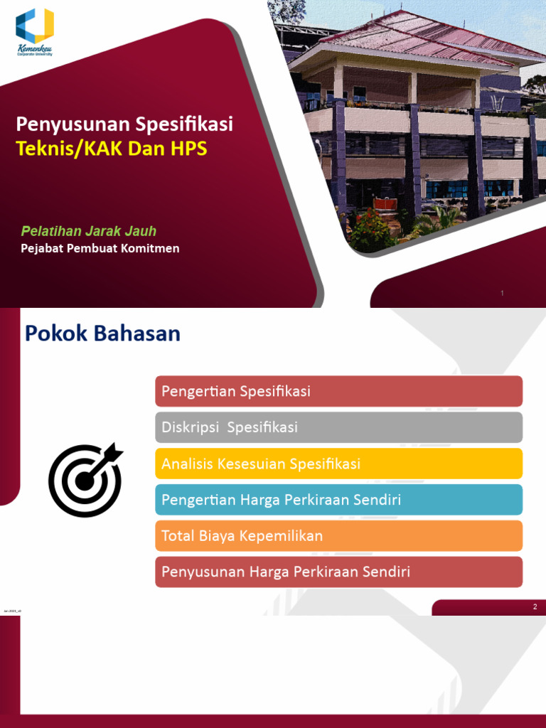 Penyusunan Spesifikasi Teknis KAK Dan Harga Perkiraan Sendiri (HPS) - 2024 | PDF
