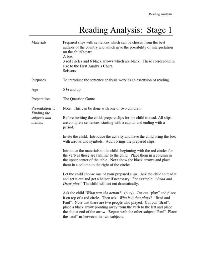 Reading Analysis Stage 1 | PDF | Syntax | Linguistic Morphology