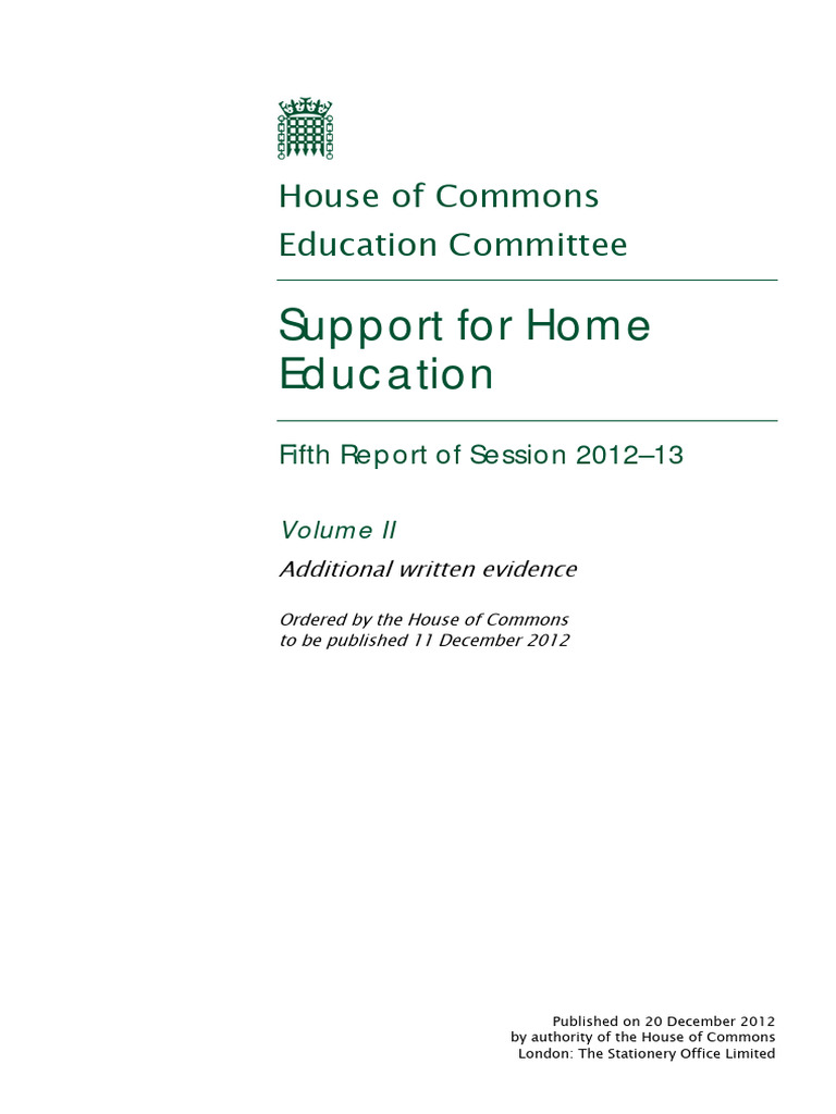 House of Commons Support For Home Education English | PDF | Learning ...