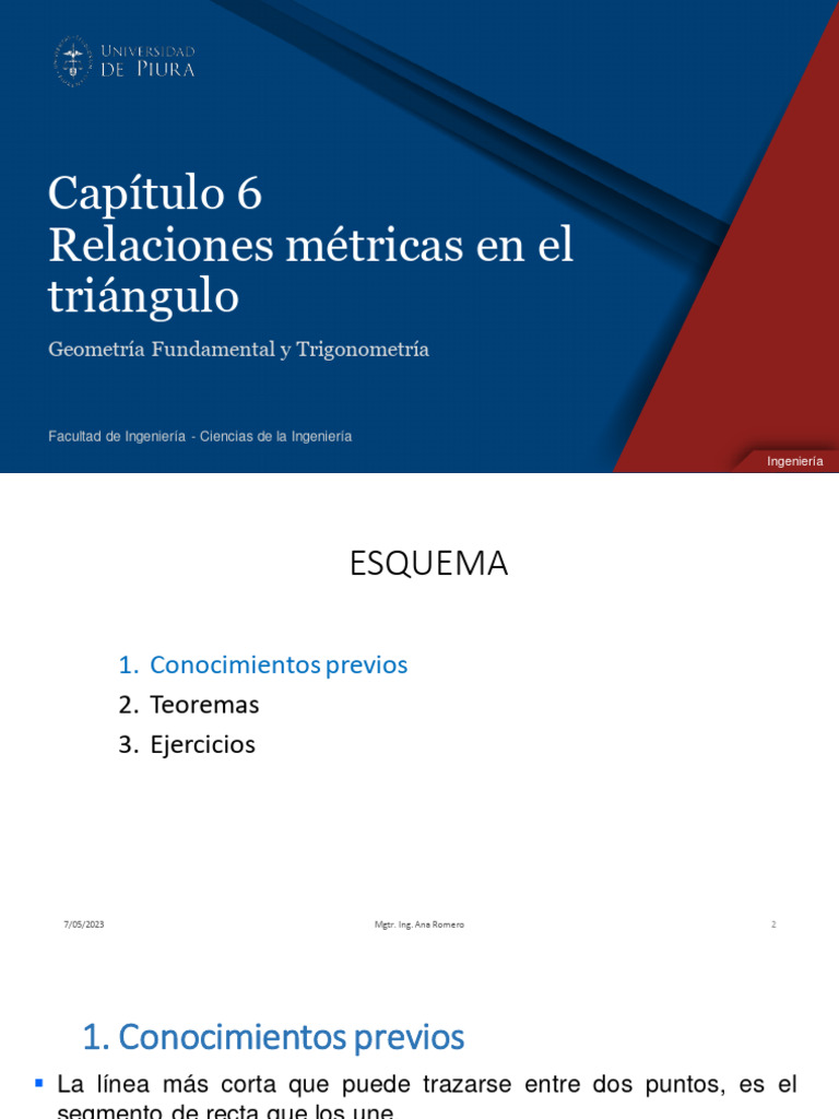 Cap 6 Relaciones Métricas en El Triángulo | PDF | Triángulo | Geometría