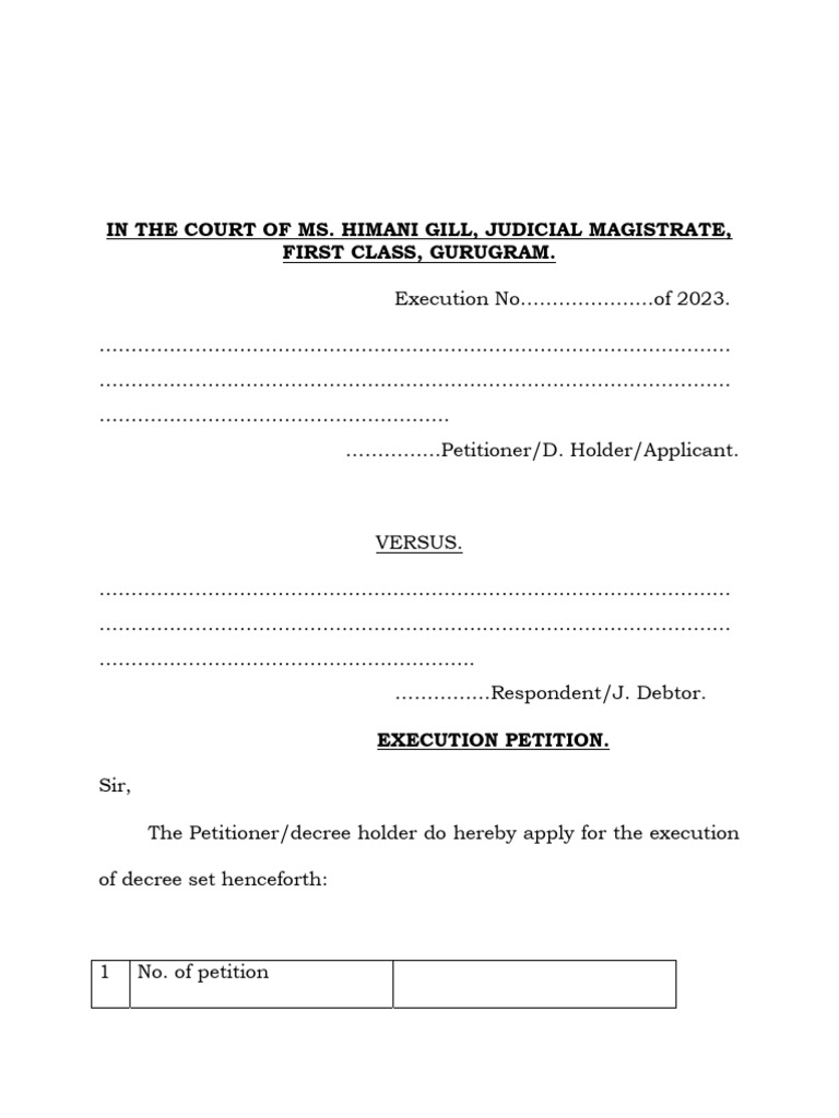 Execution Petition Us 125 CRPC | PDF | Affidavit | Judiciaries