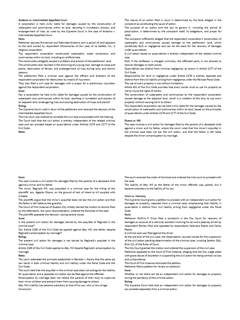 Torts Cases - 2nd Set | PDF | Lawsuit | Legal Liability