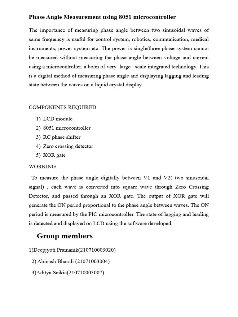 Measurement of Phase Angle | PDF