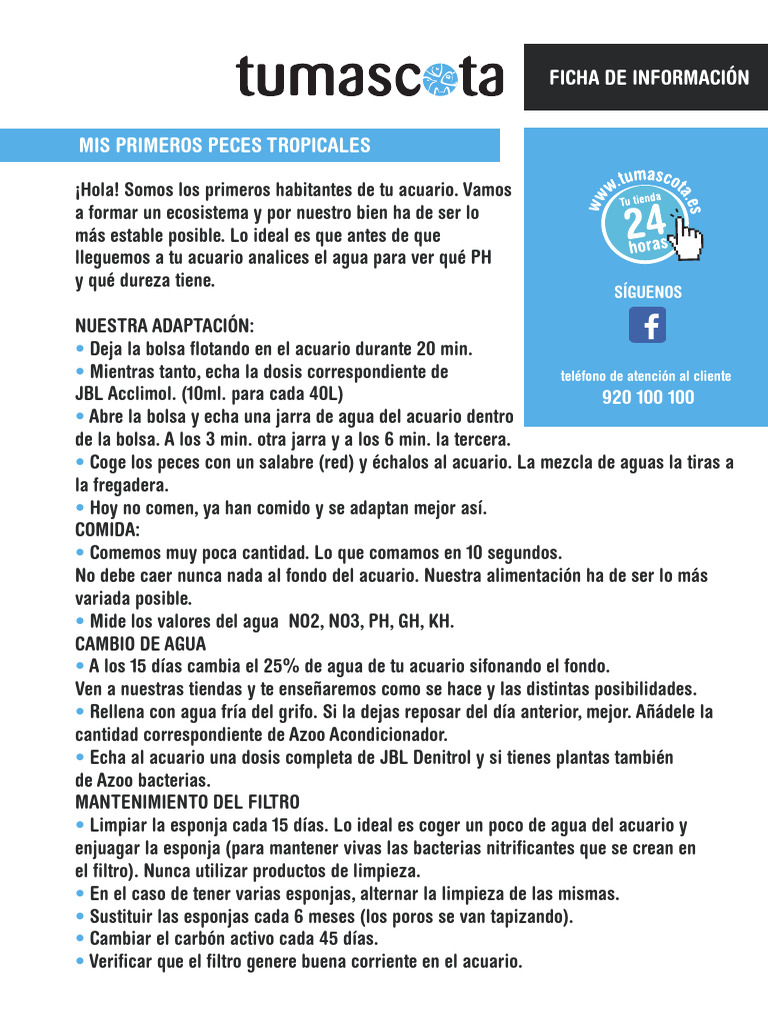 Ficha Peces Tropicales | PDF | Acuario | Agua