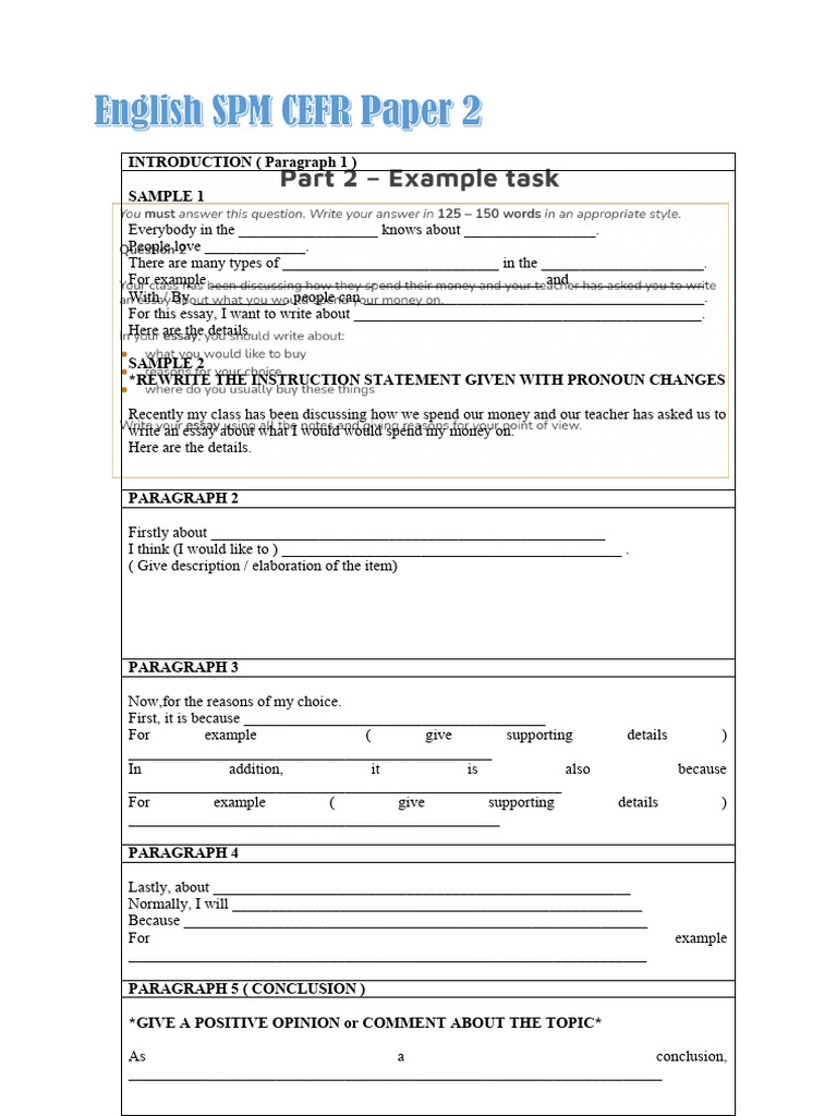 PAPER 2 PART 2 Spending Money | PDF | Essays