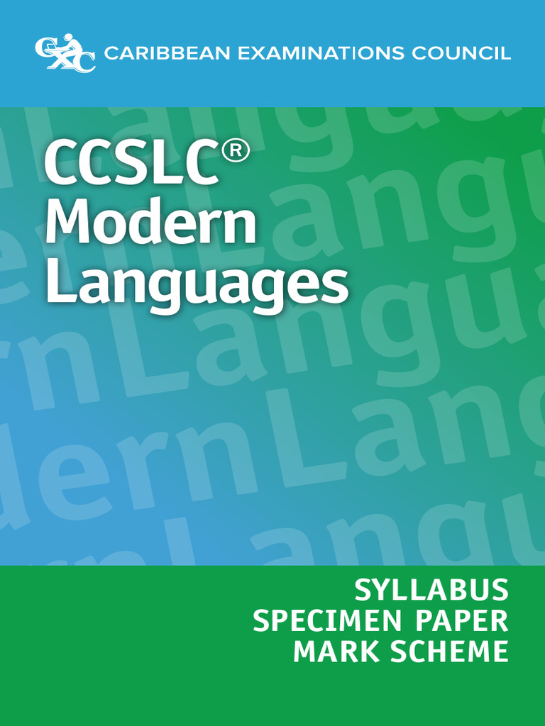 CCSLC Modern Languages: Syllabus Specimen Paper Mark Scheme | PDF ...