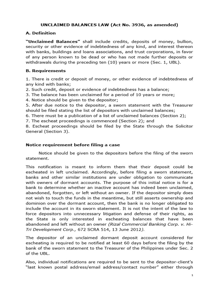 Unclaimed Balances | PDF | Deposit Account | Banks