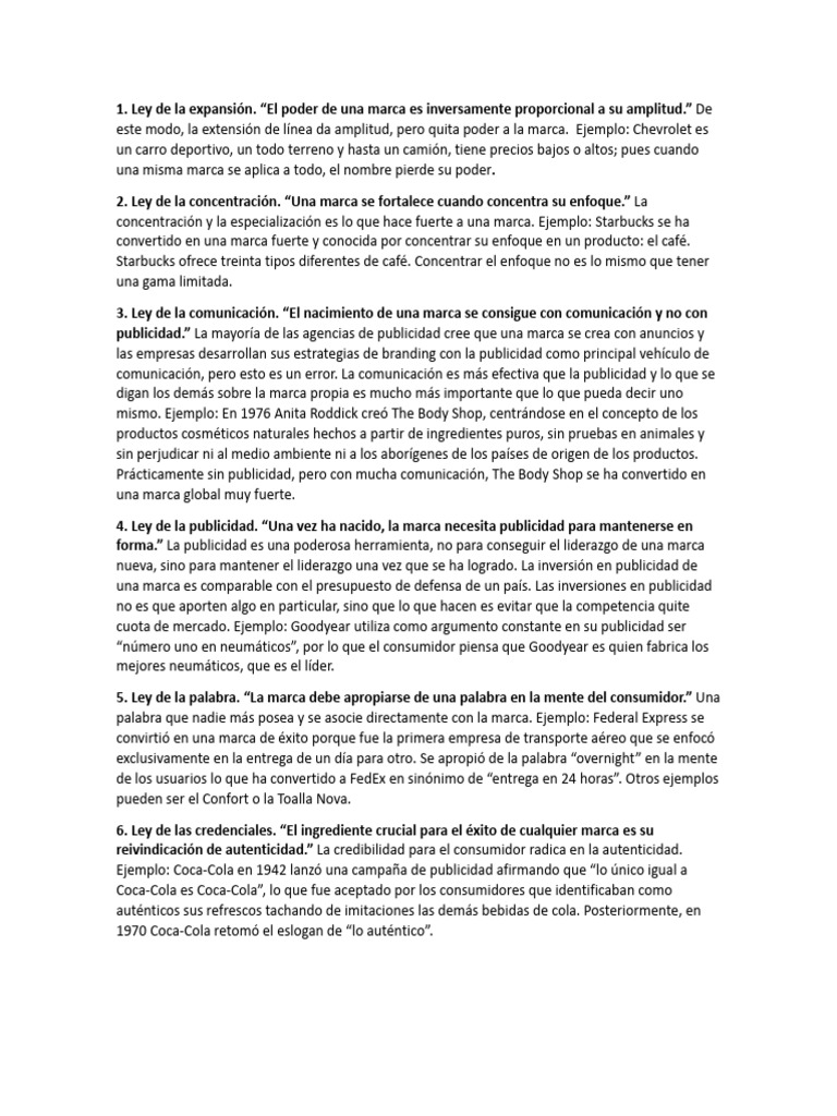 Leyes de La Marca | PDF | Marca | Publicidad
