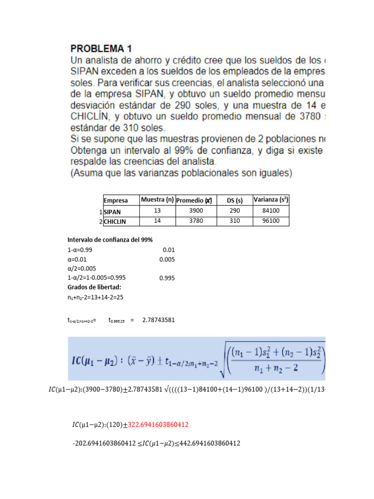 Semana 2 (Ejercicios) actual | PDF | Intervalo de confianza | Teoría estadística