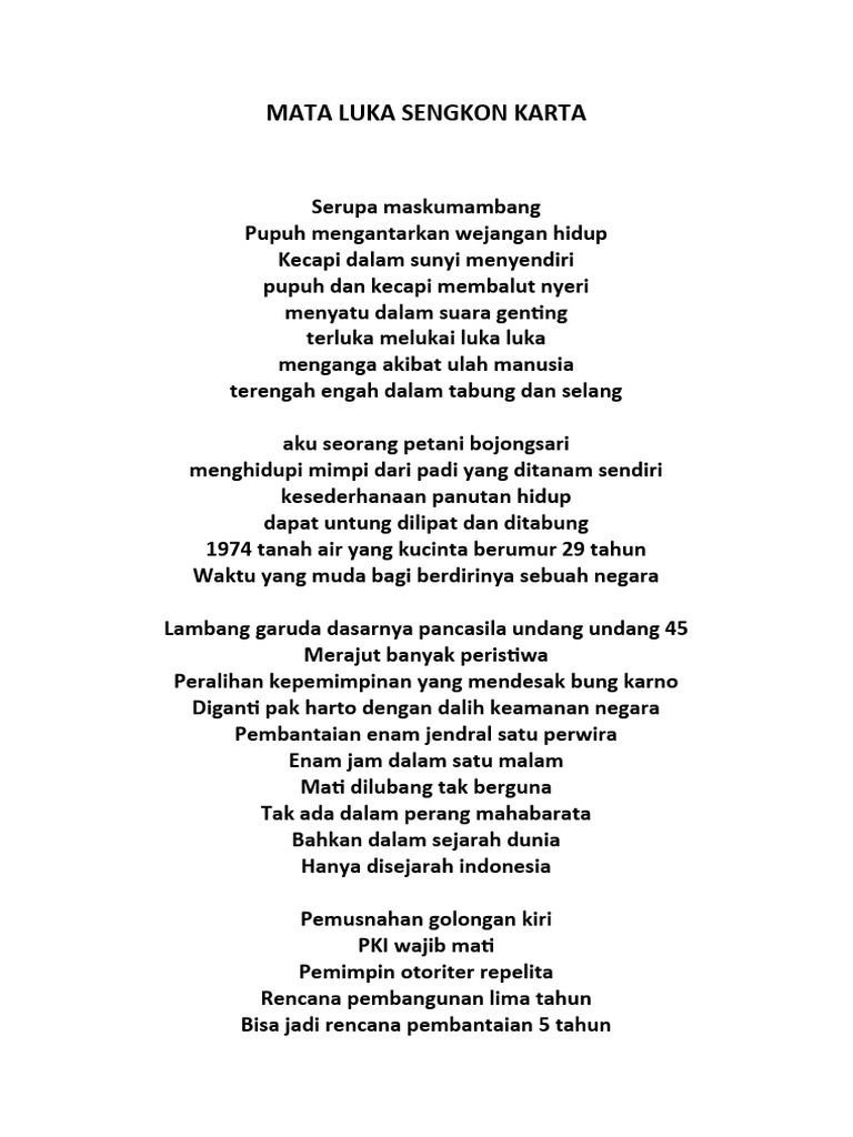 Mata Luka Sengkon Karta | PDF
