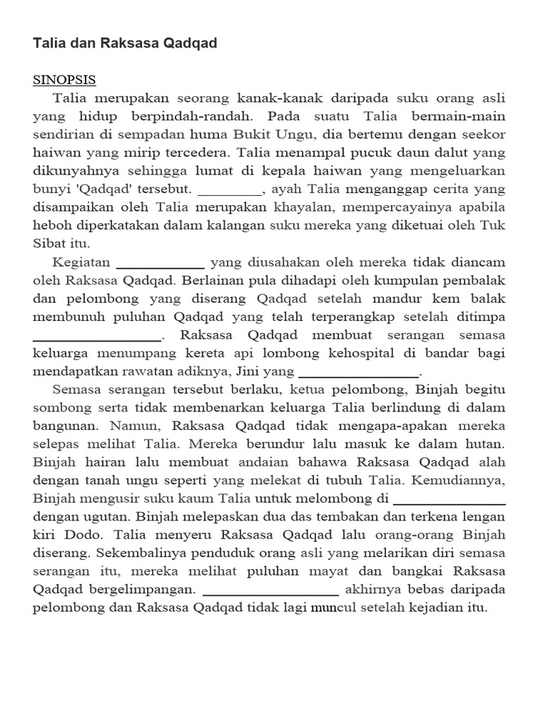 Talia Dan Raksasa Qadqad | PDF