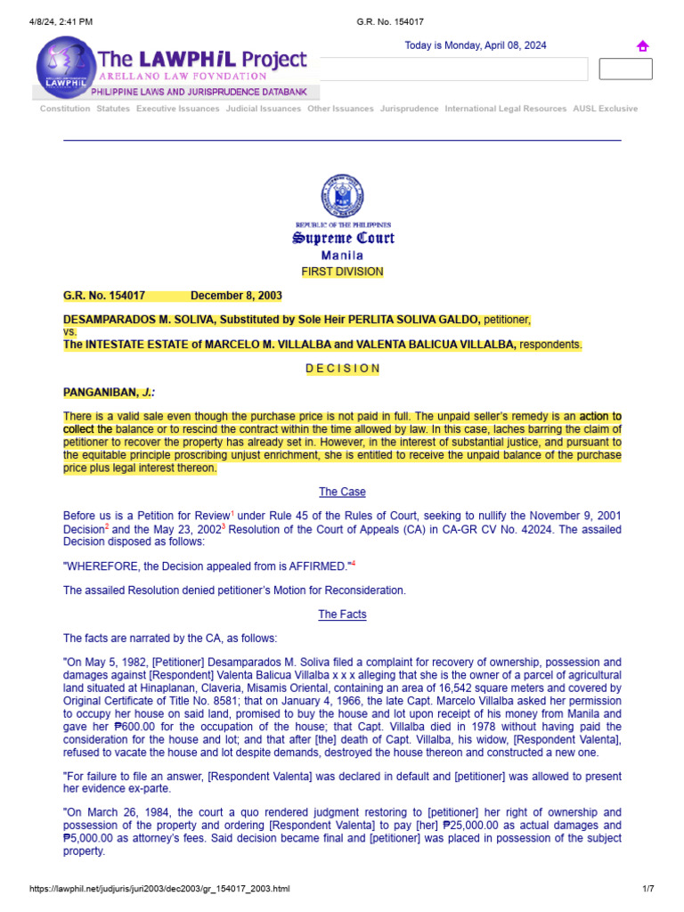 When To Pay Balance | PDF | Laches (Equity) | Lawsuit