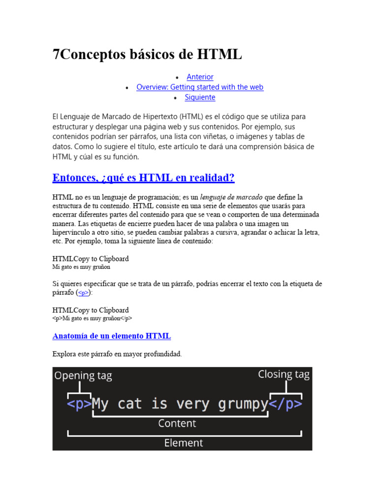 Conceptos básicos de HTML | PDF | HTML | Informática