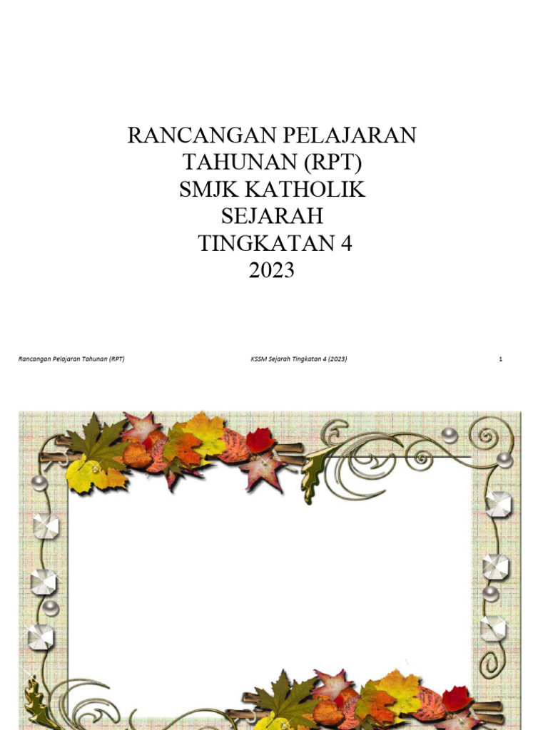 RPT Sej Ting 4 | PDF