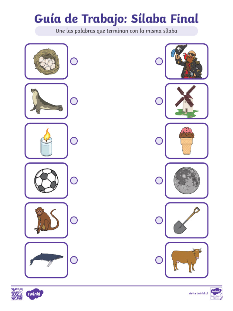 Juego de Rimas: Sílaba Final | PDF | Artes del Lenguaje y Comunicación ...