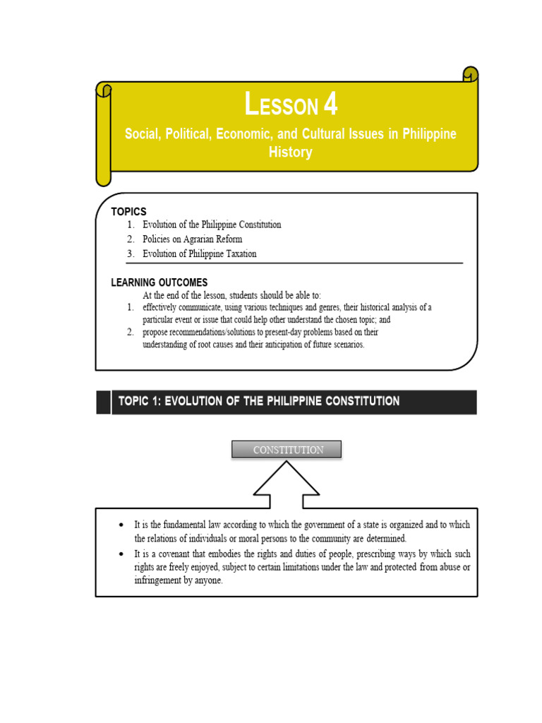Philippine History: Social and Political Issues | PDF | Taxes ...