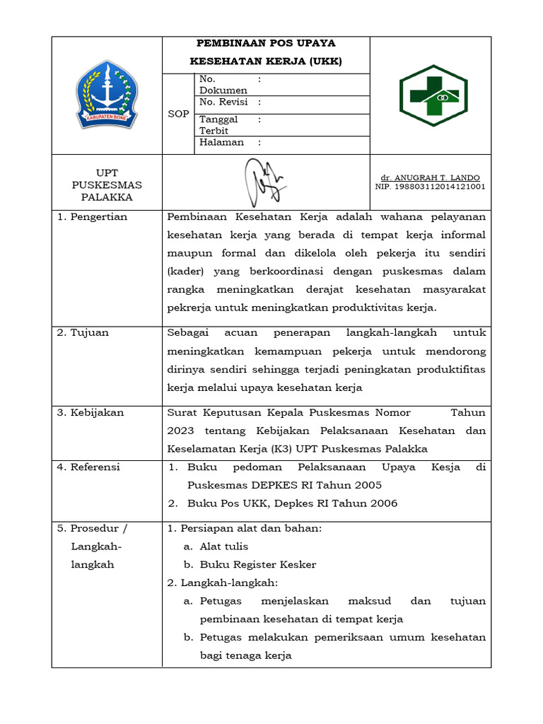 Sop Pembinaan Pos Ukk | PDF