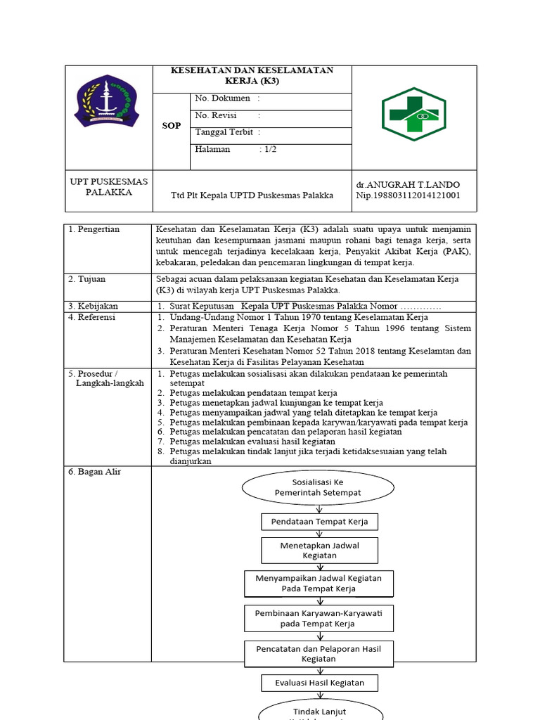 Sop-Keselamatan & Kesehatan Kerja | PDF | Bisnis | Sains & Matematika
