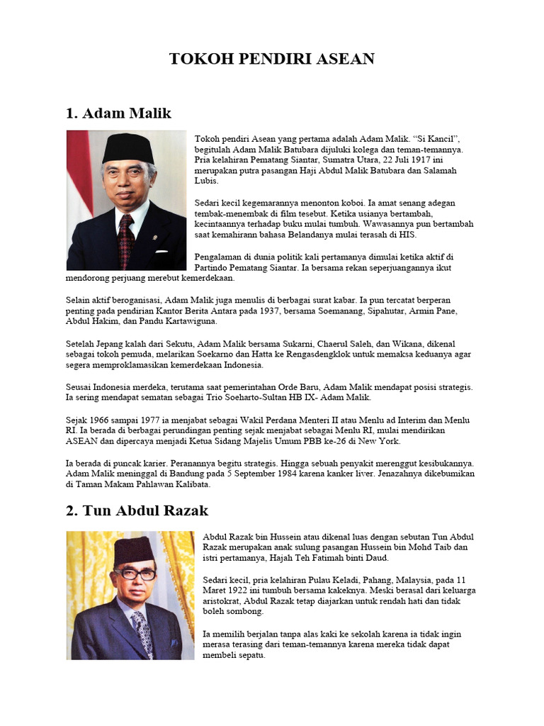 5 Tokoh Pendiri Asean 2 | PDF | Perjalanan