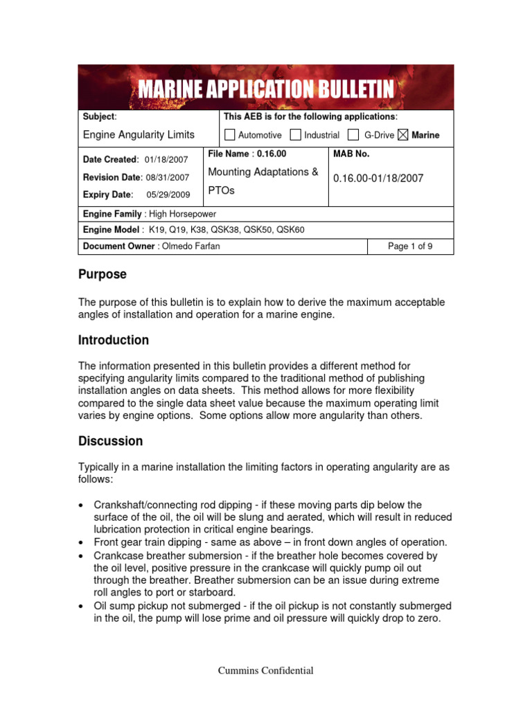 Engine Angularity Limits | PDF | Angle | Engines