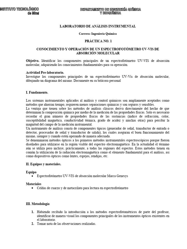 Práctica No. 1 Aiiq Ene-Jun 2024 | PDF | Óptica | Ciencias fisicas