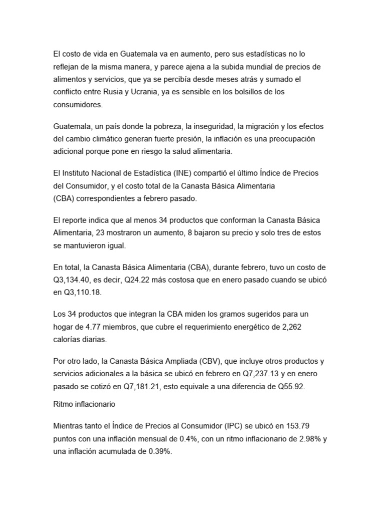 Inflacion en Guatemala y Razones Por Las Que Esta Controlada | PDF ... Inflacion en Guatemala y Razones Por Las Que Esta Controlada | PDF ...