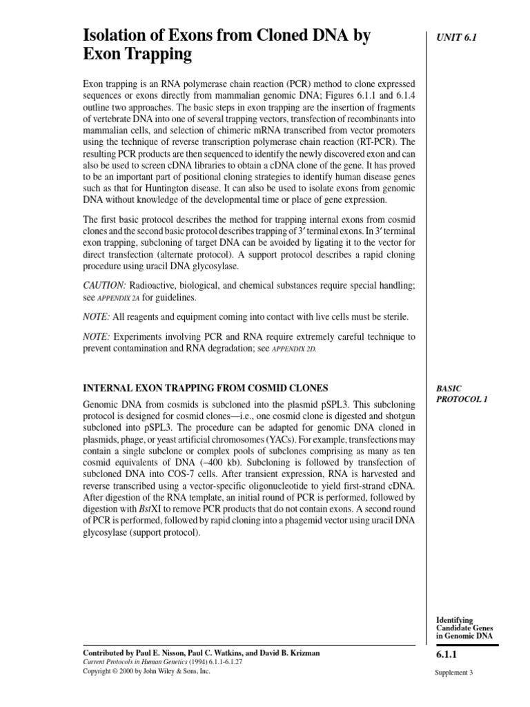 Exon Trapping | Download Free PDF | Molecular Cloning | Polymerase Chain Reaction