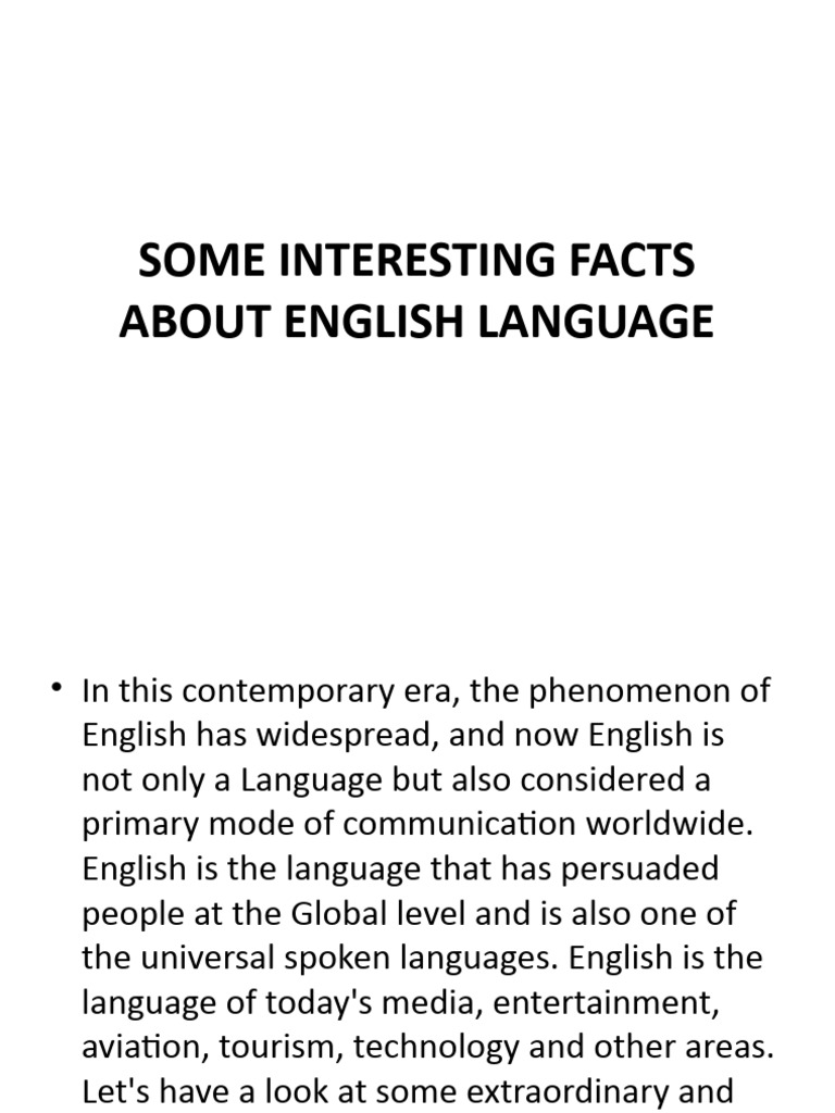 Fascinating Facts About English Language | PDF | Language Arts ...