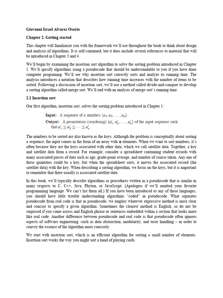 Chapter 2.0 Introduction To Algorithm 4th Edition | Download Free PDF ...
