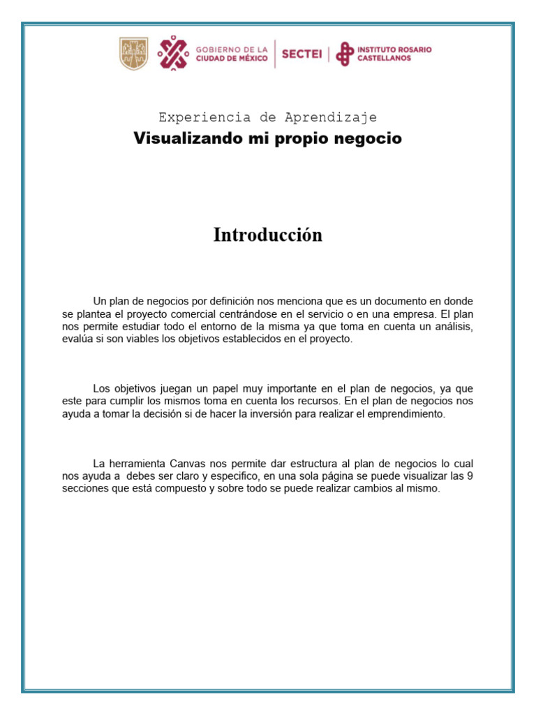 Visualizando Mi Propio Negocio | PDF | Plan de negocios | Business
