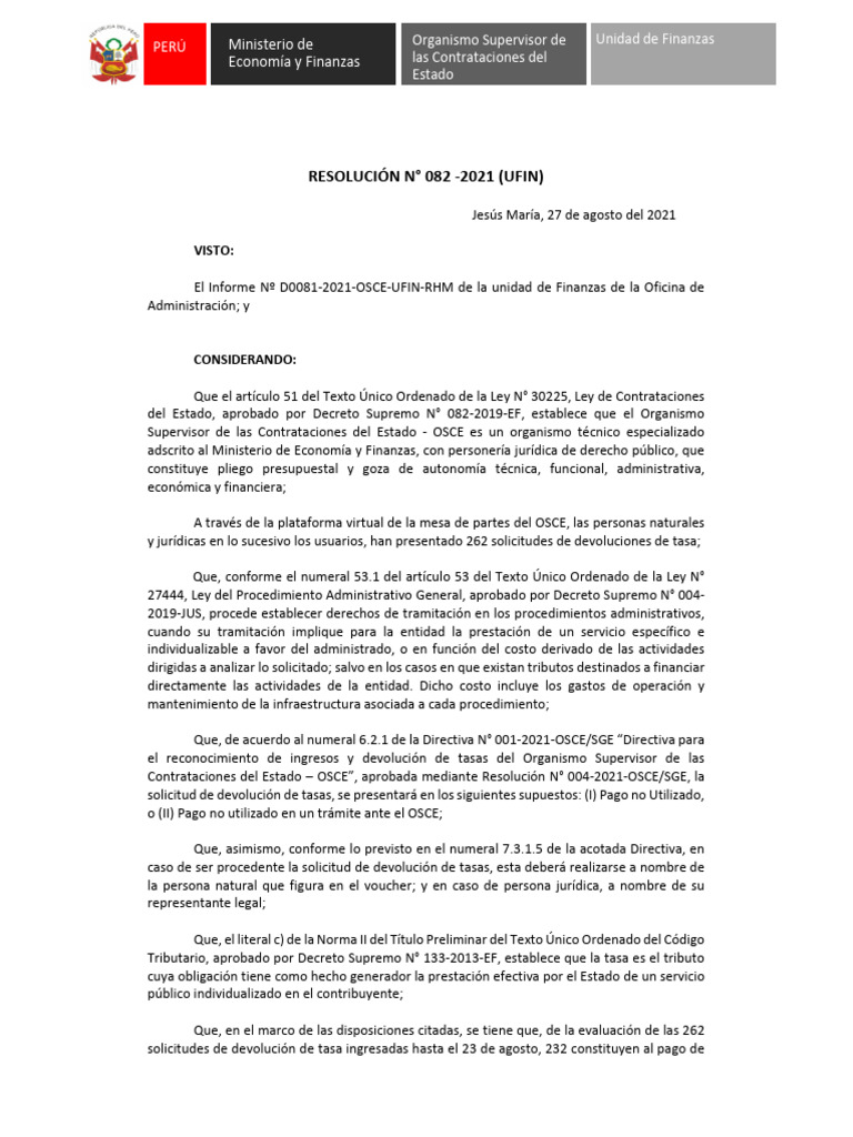 Resolucion N°82-2021-Ufin PDF | PDF