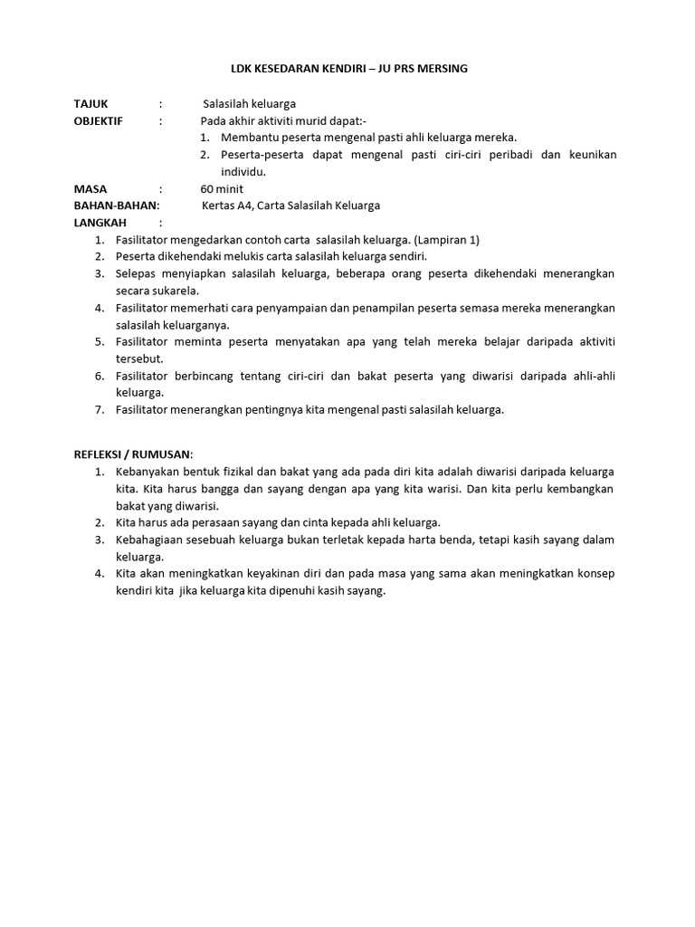 LDK PRS Bongsu Negeri 2023 | PDF