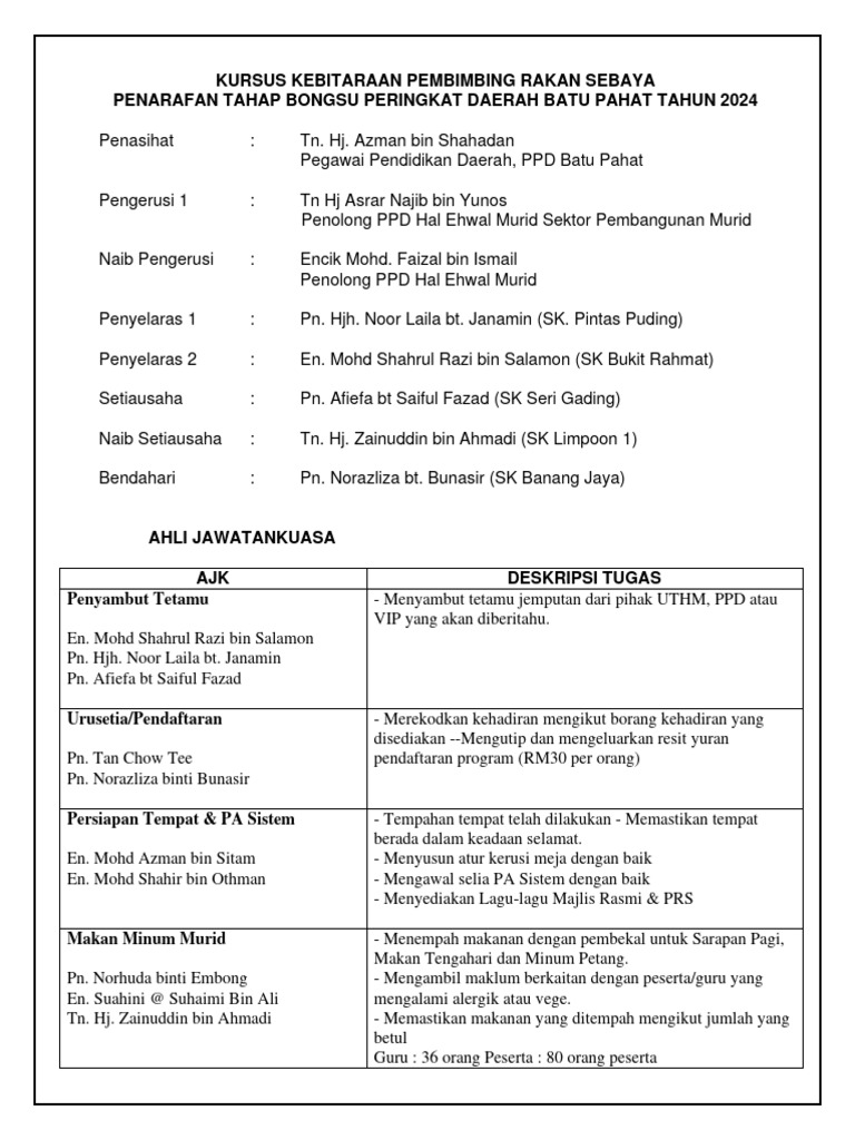 Ajk Kursus Kebitaraan PRS | PDF