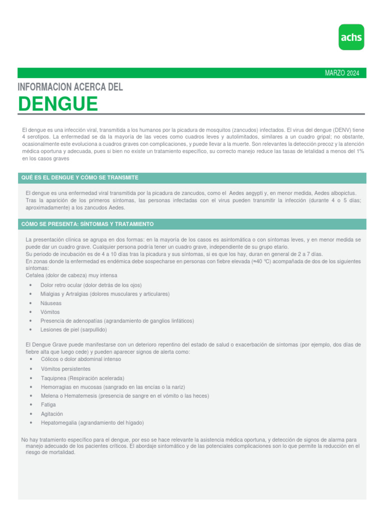 Ficha Dengue 2024 | PDF | Enfermedades animales | Salud pública