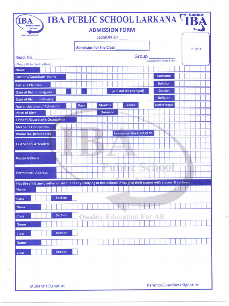 Admission Form | PDF