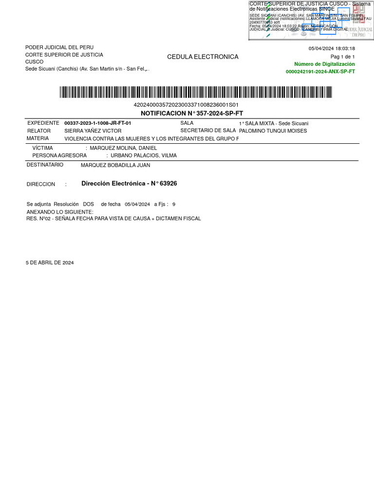 Exp. 00337-2023-1-1008-JR-FT-01 - Consolidado - 00357-2024 | PDF ...