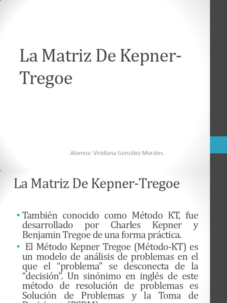 La Matriz de Kepner-Tregoe | PDF