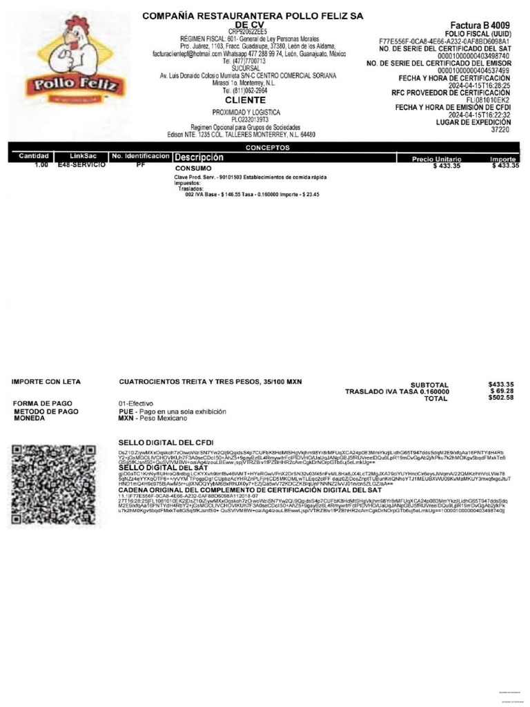 Pollo Feliz | PDF