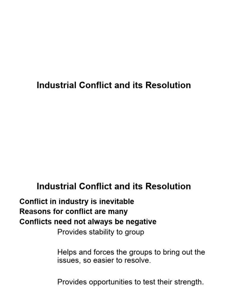 Industrial Conflict and Its Resolution | PDF | Layoff | Employment